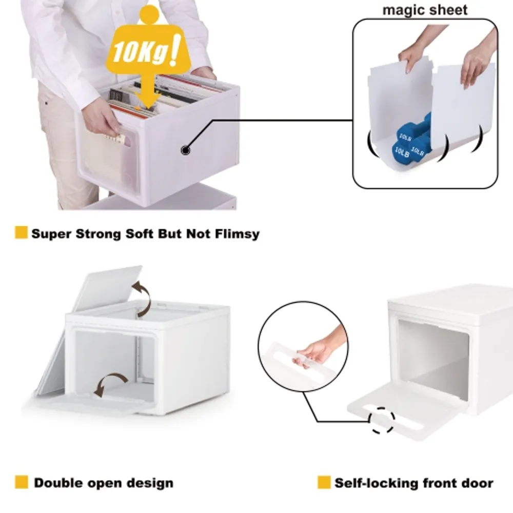 SORTWISE 3 Tier Stackable Plastic Storage Bins with Front-Open Lids ...