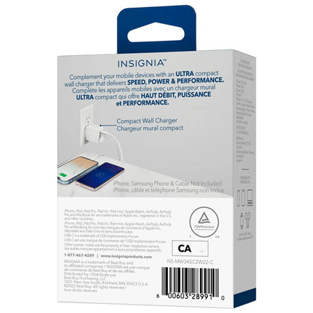 Insignia 45W 2-Port USB-C Wall Charger - White | Bramalea City Centre