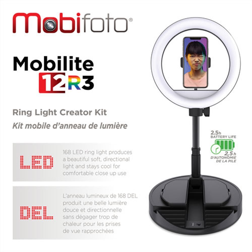 Mobifoto Mobilite Mark III 12" RGB LED Ring Light (MOBIRL12R3 ...