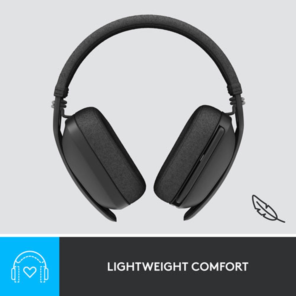 Logitech Zone Vibe 125 Over-Ear Sound Isolating Bluetooth Headphones ...