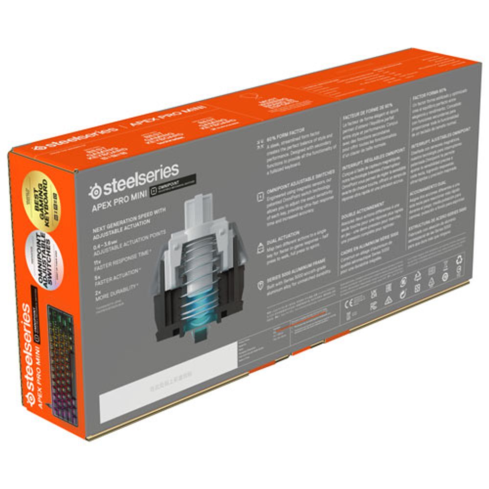 SteelSeries Apex Pro Mini Backlit Mechanical Ergonomic Gaming Keyboard ...