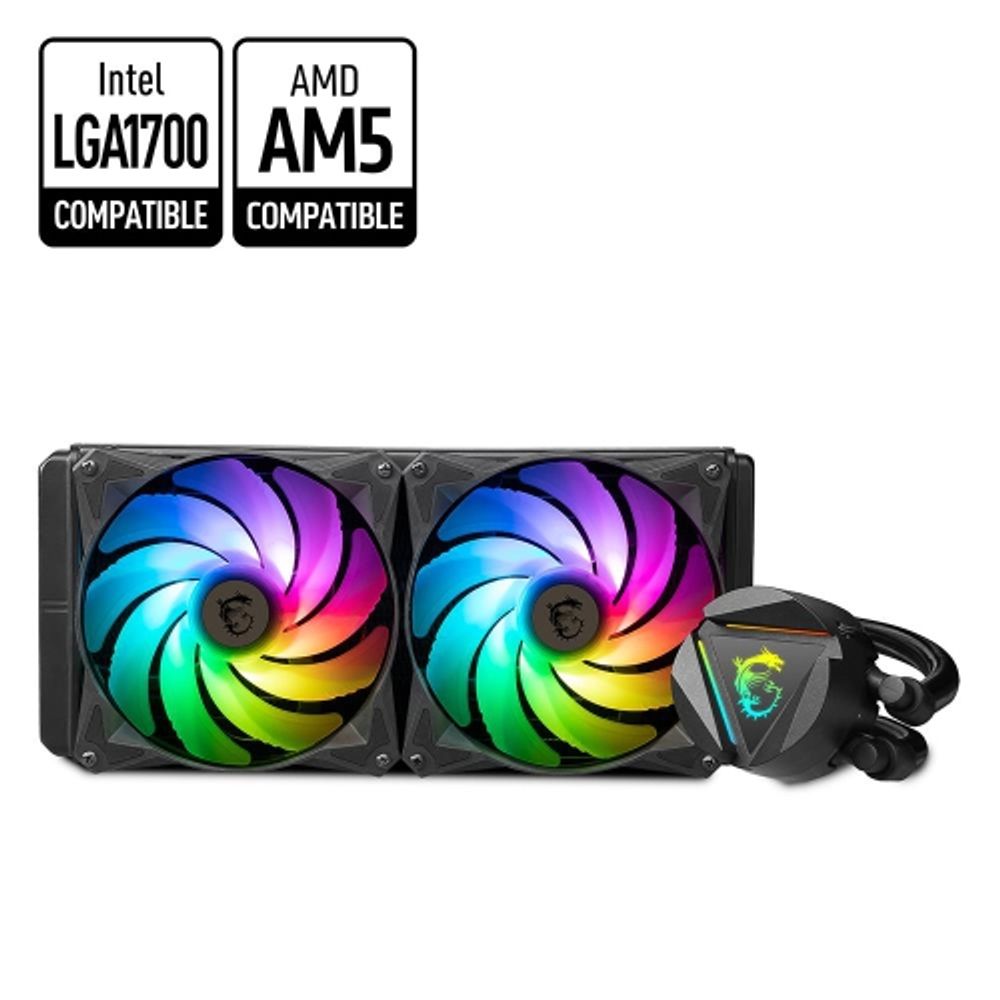 MSI MAG CORELIQUID 280R V2 AIO Liquid CPU Cooler INTEL LGA1700 and AMD ...