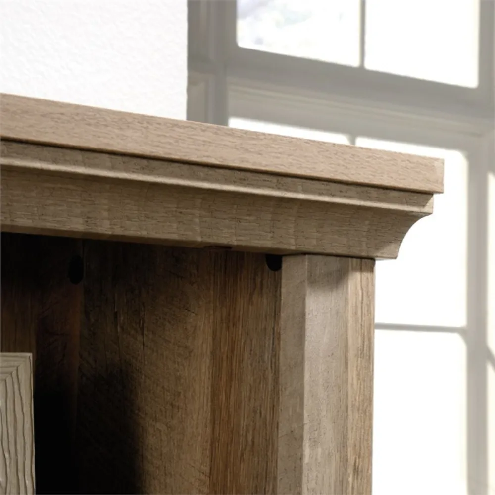 Sauder Misc Storage 3-Shelf 2-Door Tall Wood Bookcase in Lintel Oak ...