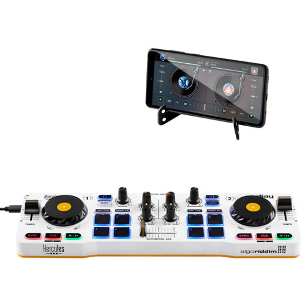 Hercules DJControl Mix Bluetooth Wireless DJ Controller for Smartphones ...