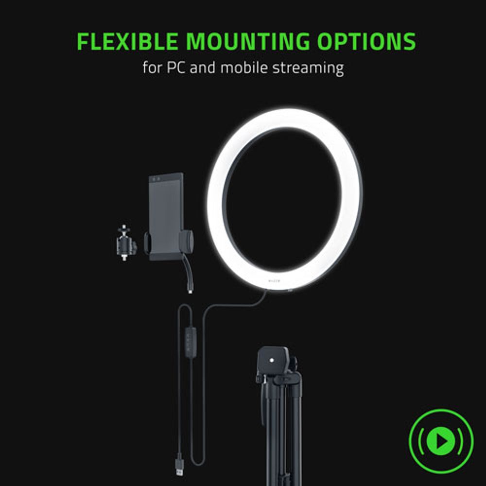 Razer 12" USB LED Ring Light for PC and Mobile Streaming - Black ...