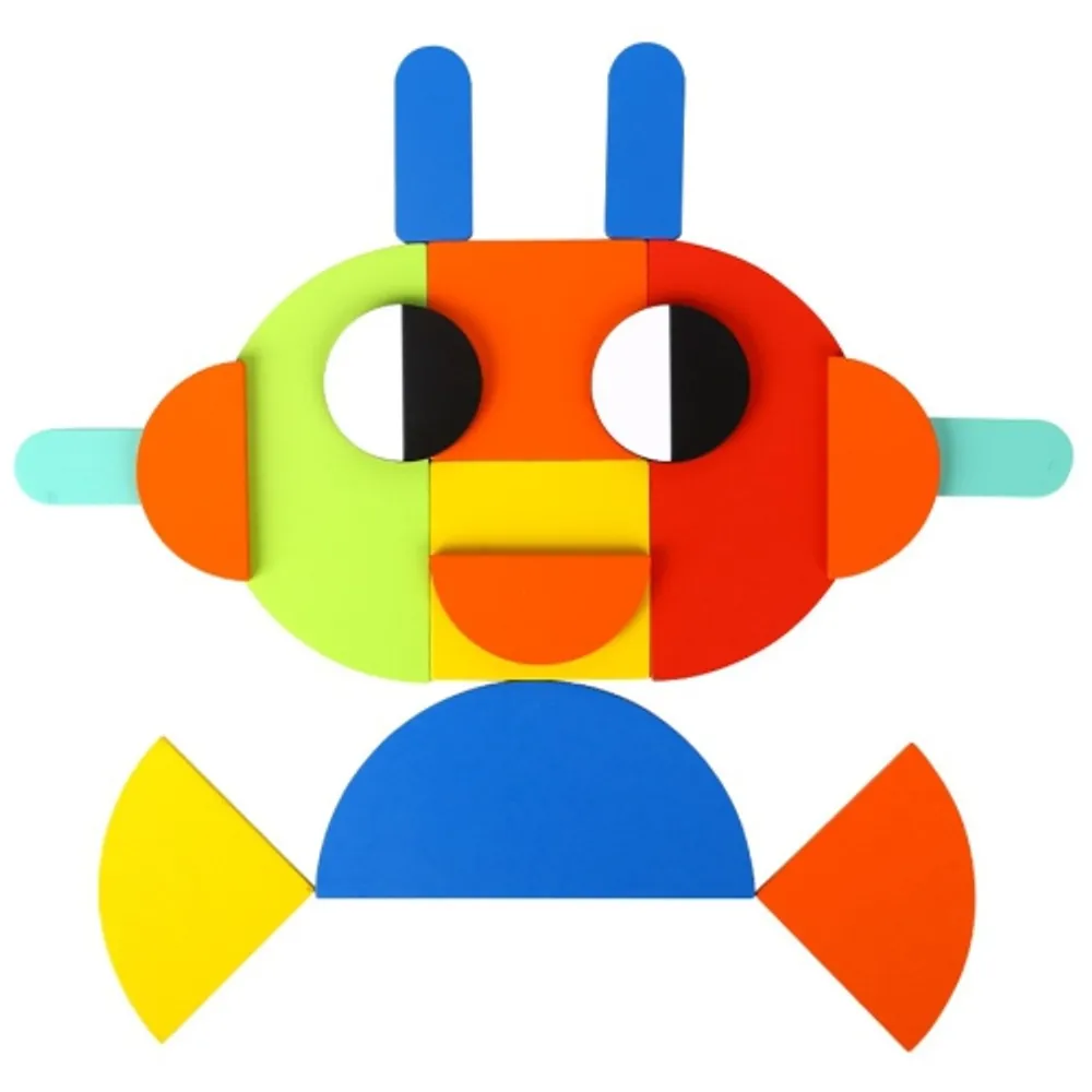 TOOKYLAND Wooden Geometric Shapes Puzzle - 55pcs - Pattern Cards ...