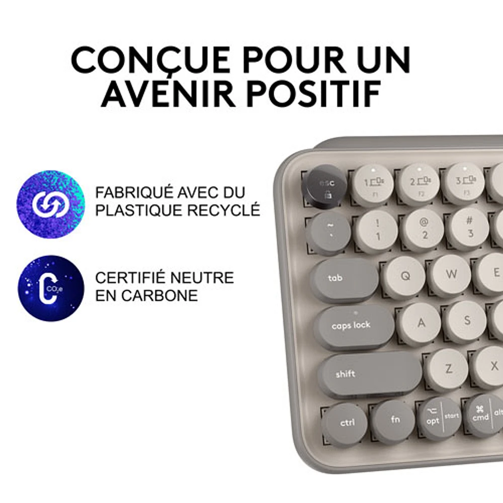 Logitech POP Keys Wireless Mechanical Keyboard with Customizable Emoji ...