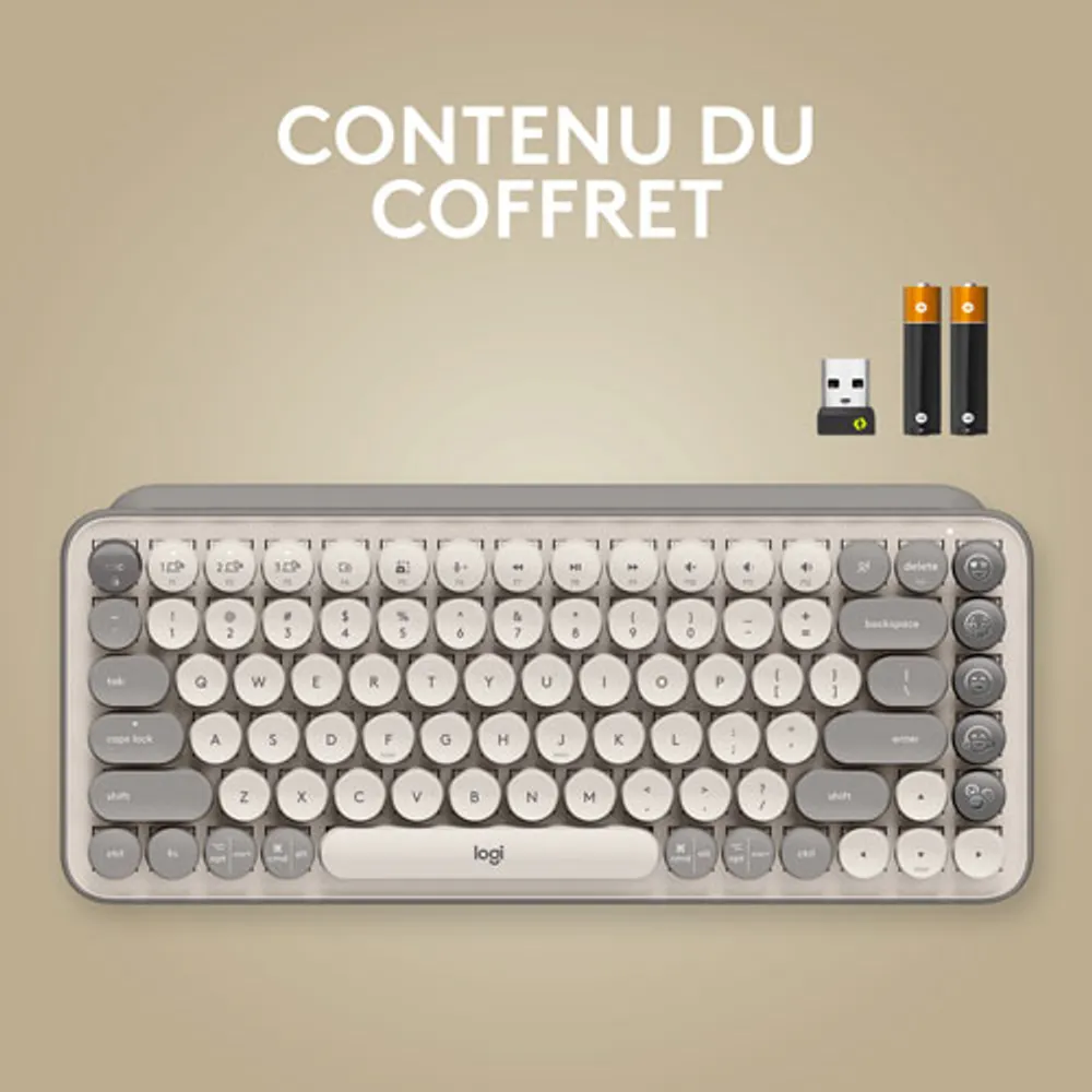 Logitech POP Keys Wireless Mechanical Keyboard with Customizable Emoji ...