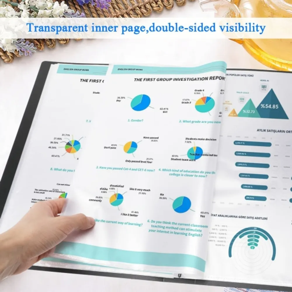 GENERIC 60 Pocket Presentation Book with Clear Sheet Protectors, A4 ...