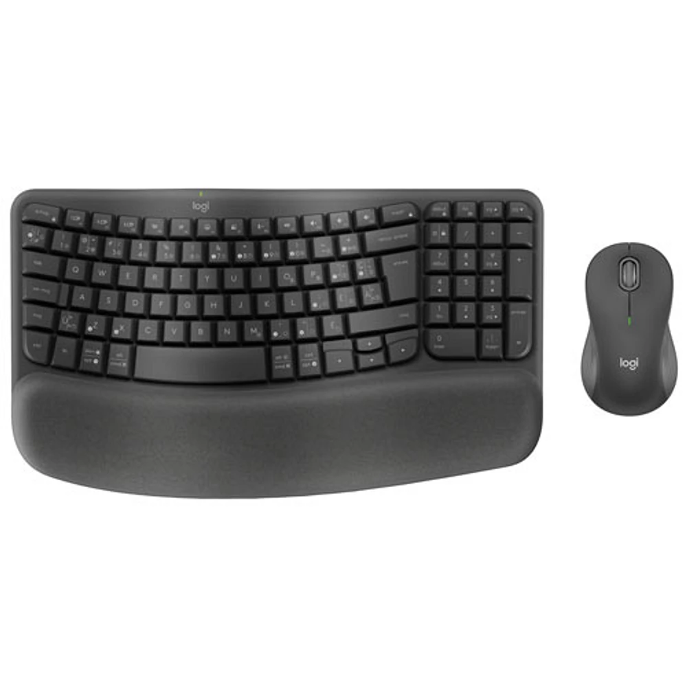 Logitech Wave Keys Mk670 Wireless Optical Ergonomic Keyboard And Mouse Combo Graphite French