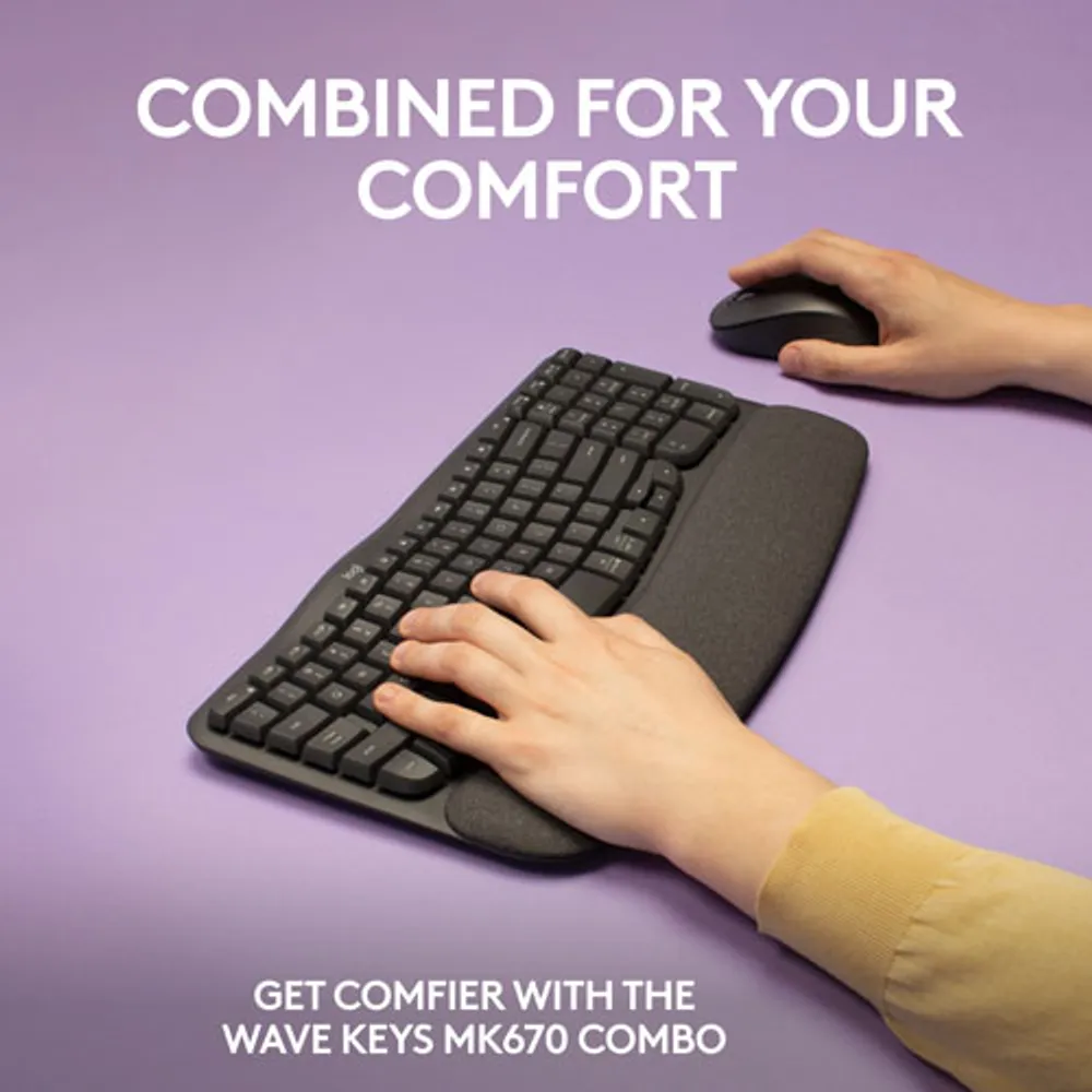 Logitech Wave Keys Mk670 Wireless Optical Ergonomic Keyboard And Mouse