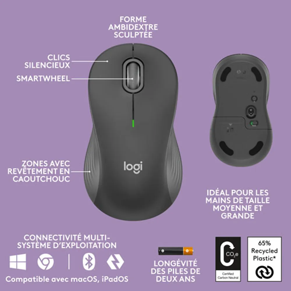 Logitech Wave Keys Mk670 Wireless Optical Ergonomic Keyboard And Mouse Combo Graphite French