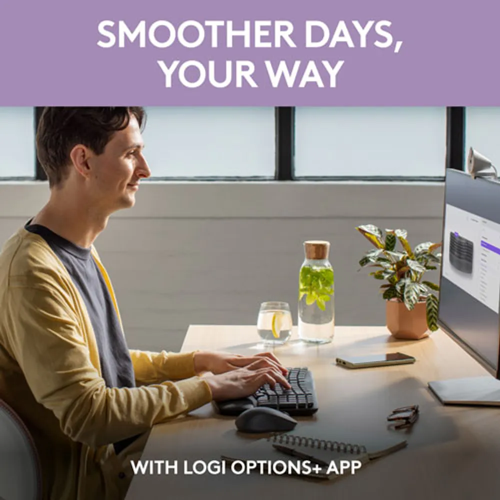 Logitech Wave Keys Mk670 Wireless Optical Ergonomic Keyboard And Mouse Combo Graphite French