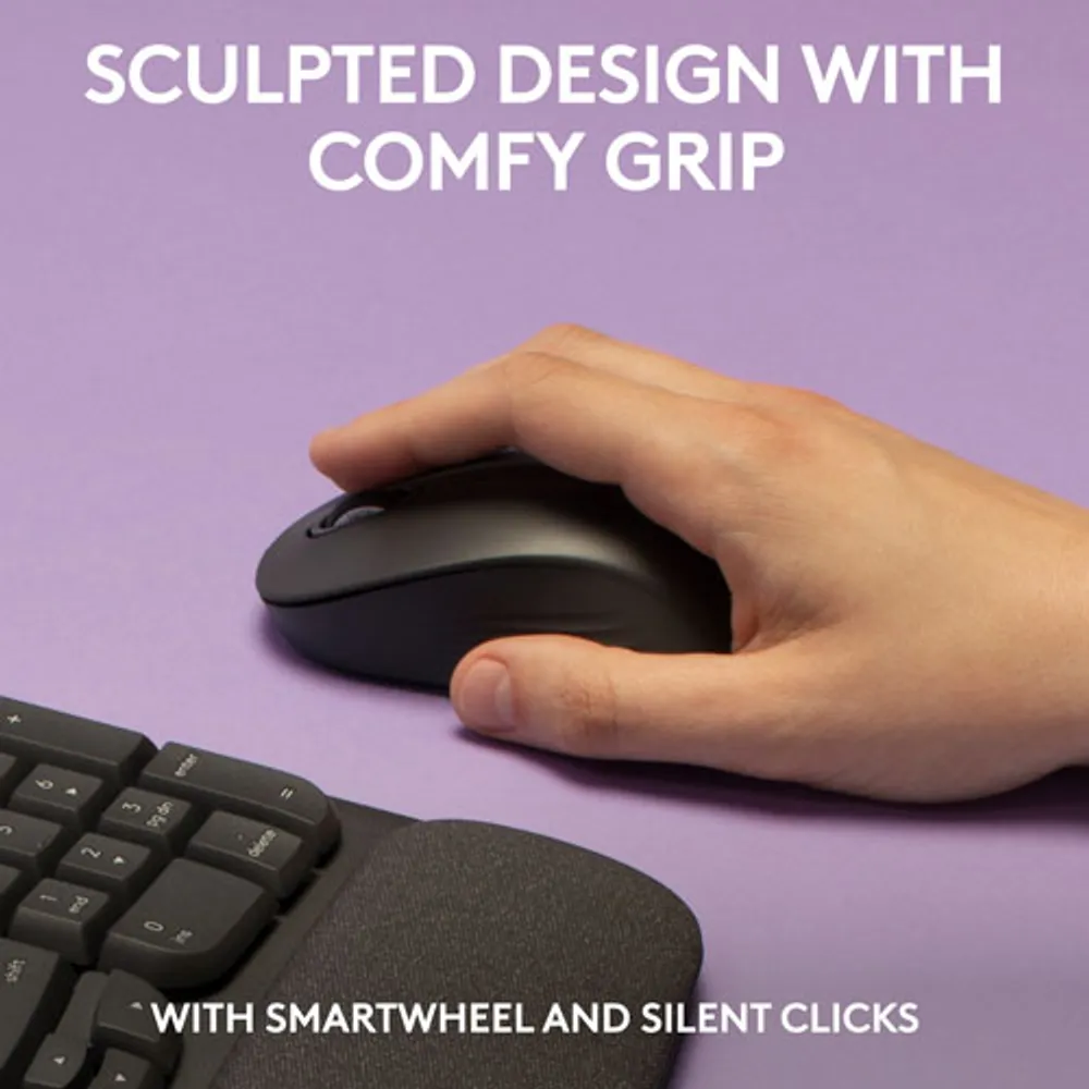 Logitech Wave Keys Mk670 Wireless Optical Ergonomic Keyboard And Mouse Combo Graphite French