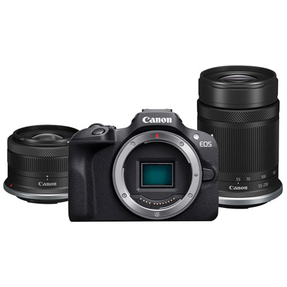 Canon EOS R100 Mirrorless Camera with 18-45mm IS STM & 55-210mm Zoom ...
