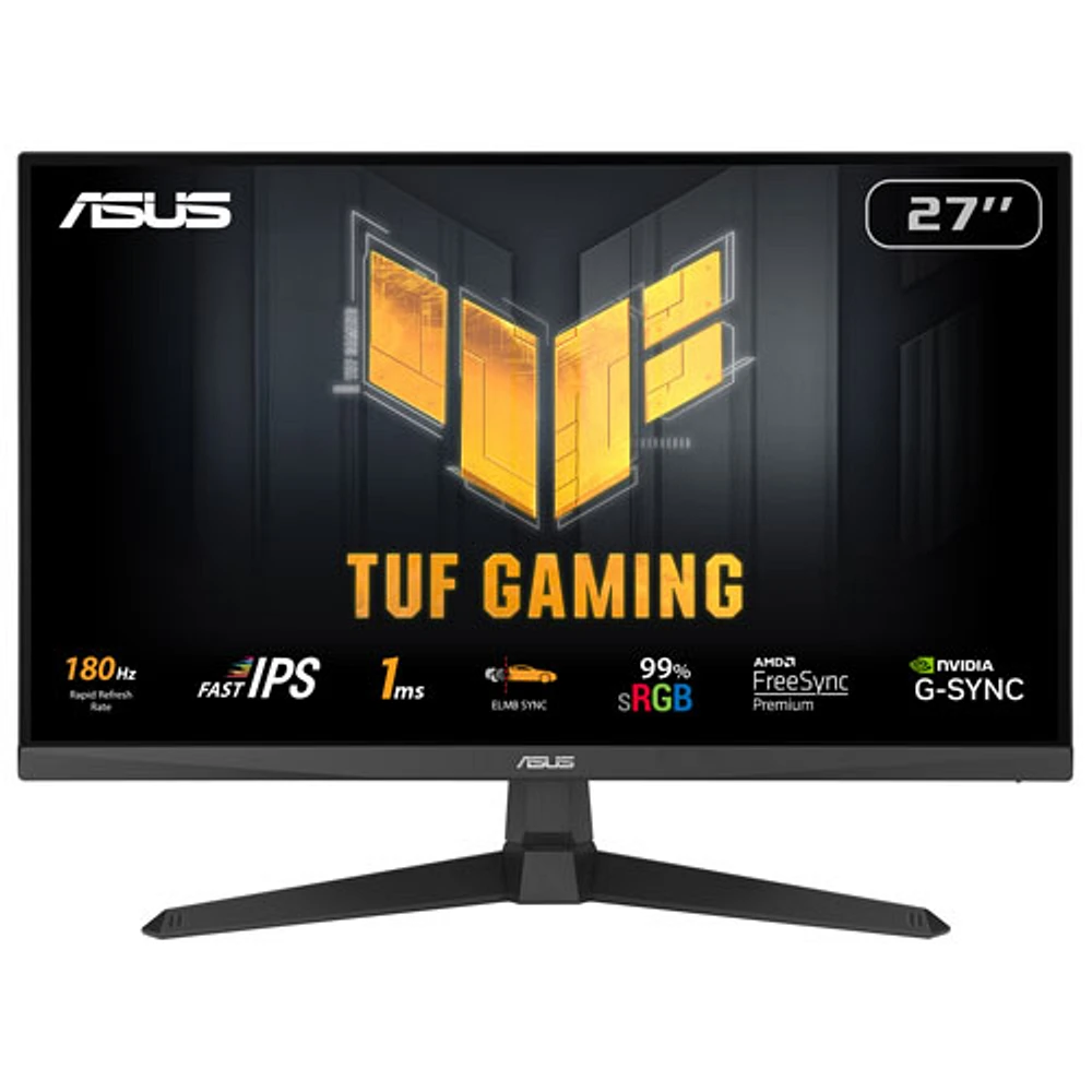 ASUS TUF 27" FHD 180Hz 1ms GTG IPS LED G-Sync FreeSync Gaming Monitor ...