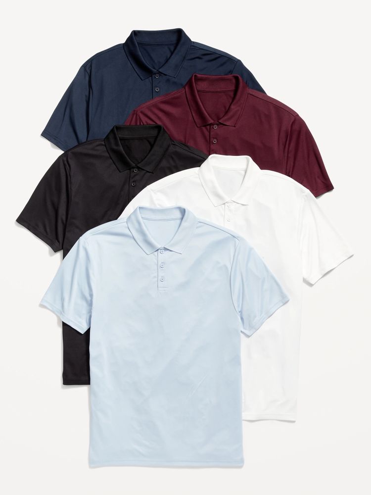 Old Navy Go-Dry Cool Odor-Control Core Polo Shirt 5-Pack for Men | Mall ...