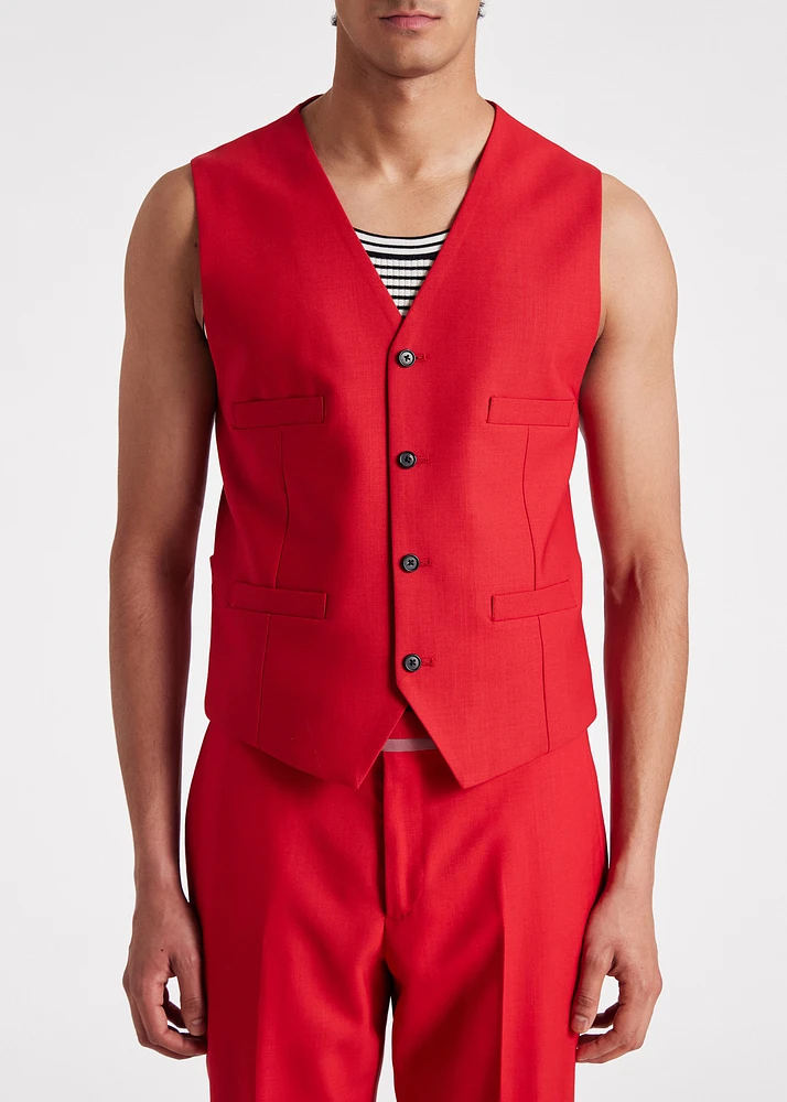 Paul Smith Red Fresco Wool Waistcoat | King's Cross