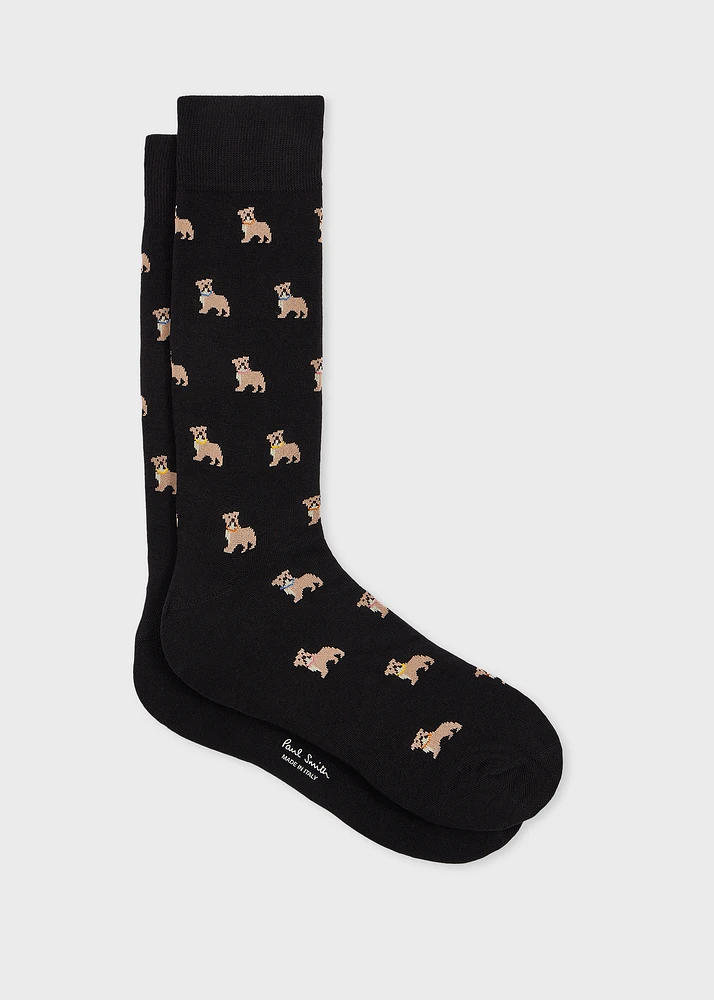 Paul Smith Black Cotton-Blend 'Bulldog' Socks | King's Cross