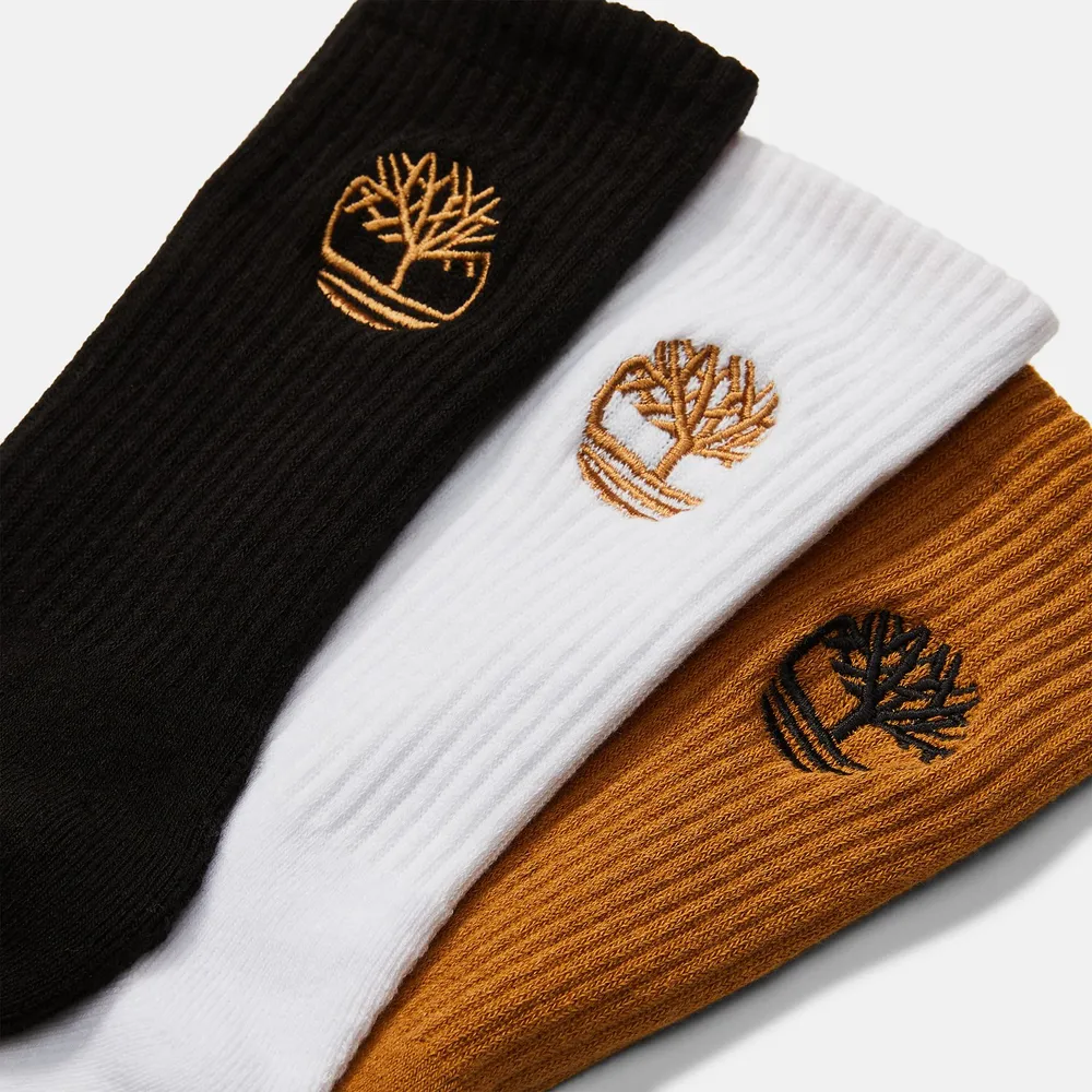 TIMBERLAND | Men's 3-Pack Newmarket Village Logo Crew Socks | Mall of ...
