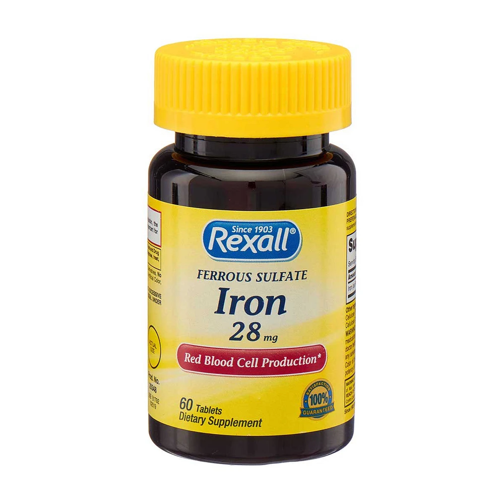 Rexall Ferrous Sulfate Iron 28 mg Tablets, 60 ct | Hamilton Place