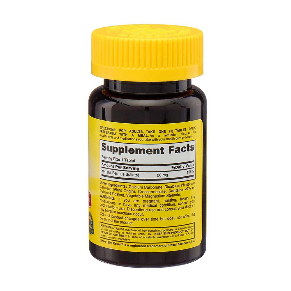 Rexall Ferrous Sulfate Iron 28 mg Tablets, 60 ct | Hamilton Place