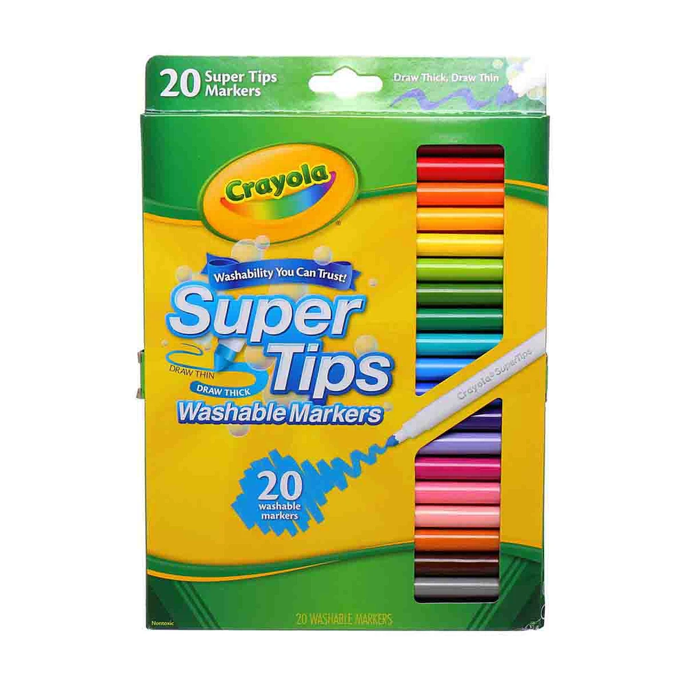 Crayola Washable Super Tips Markers, 20 Count | Hamilton Place