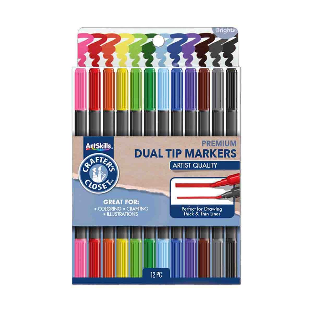 ArtSkills Crafter's Closet Artist's Premium Dual Tip Markers, Thick and ...