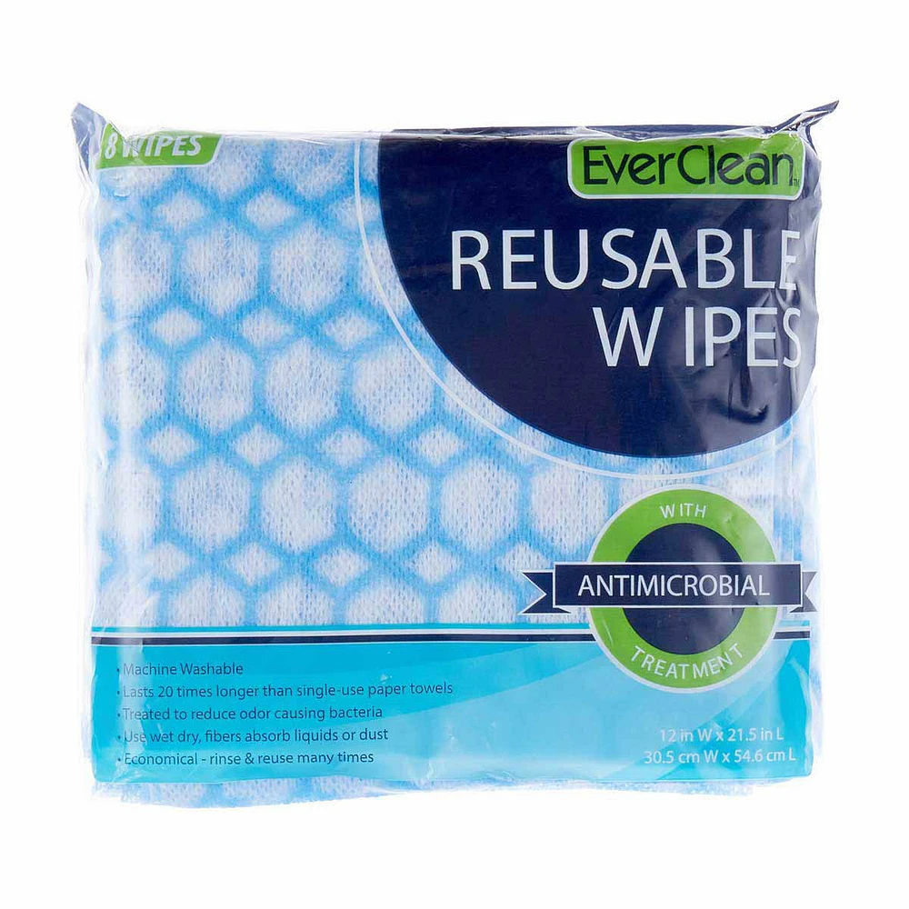 Everclean Antimicrobial Reusable Wipes, 8 Pack | Hamilton Place