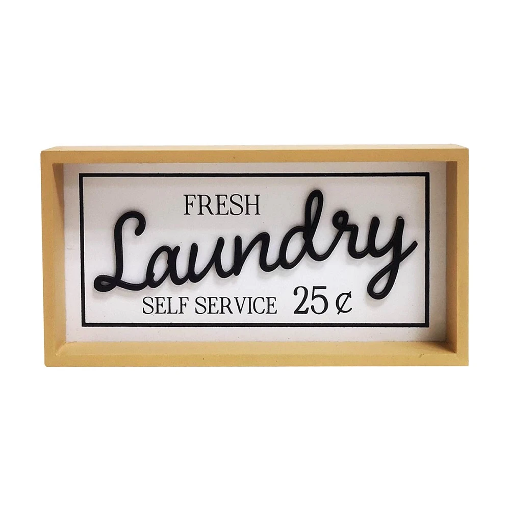 Popshelf 'Fresh Laundry Self Service' Rectangular Tabletop Sign Décor ...