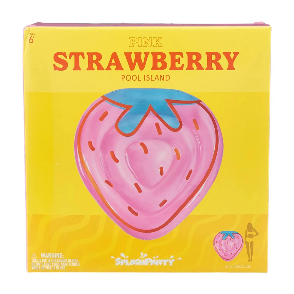 SplashParty Strawberry Pool Island Float, 54 in | Hamilton Place