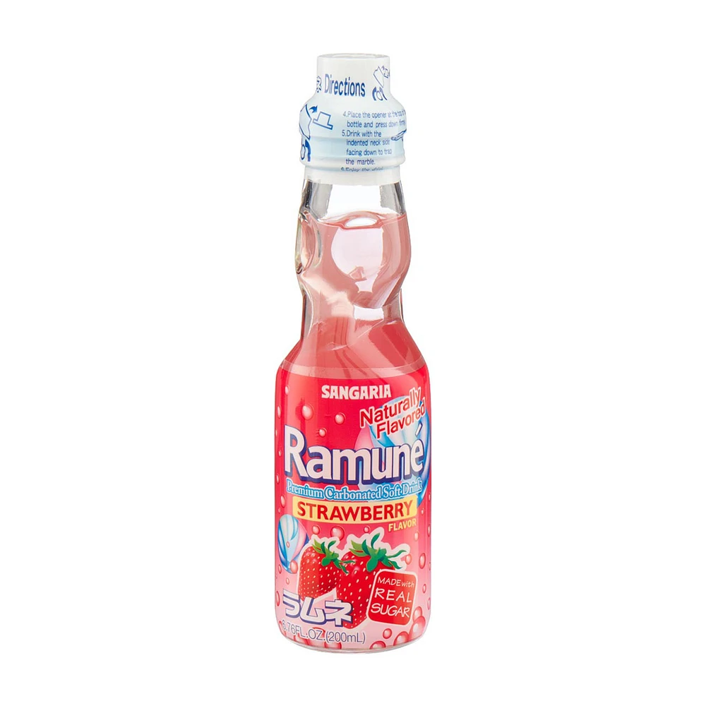 Popshelf Ramune Strawberry Premium Carbonated Soft Drink, 6.76 fl oz ...