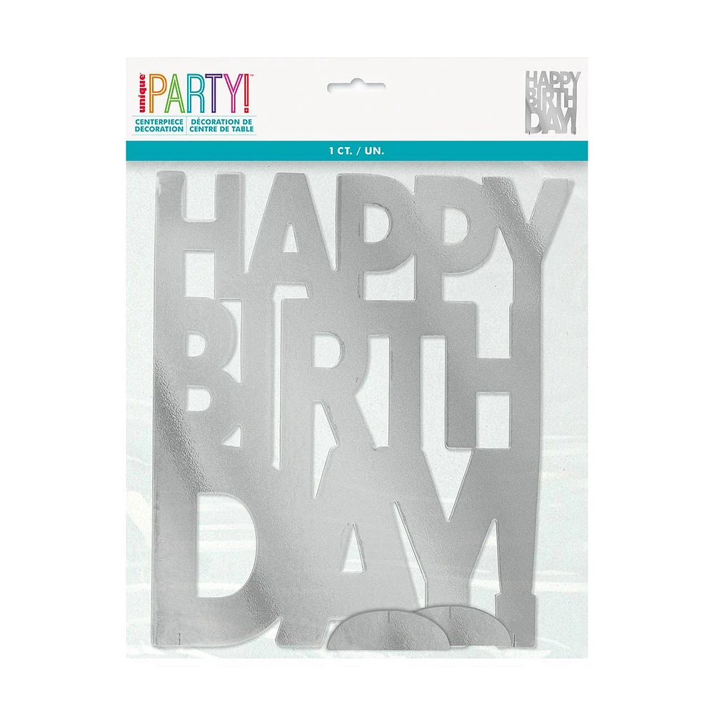 Unique Party! Silver Foil Board Birthday Centerpiece 1ct | Hamilton Place
