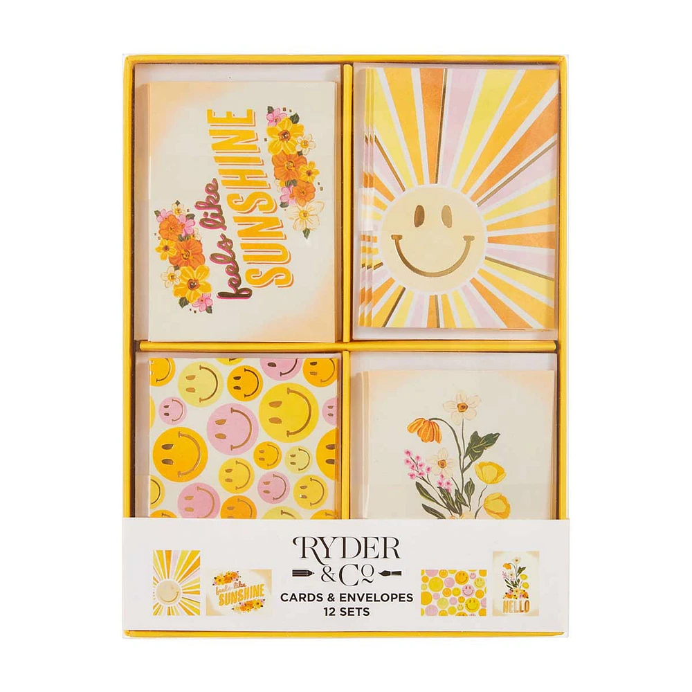 Ryder & Co. Sunshine Box Cards & Envelopes, 12 pc | Hamilton Place