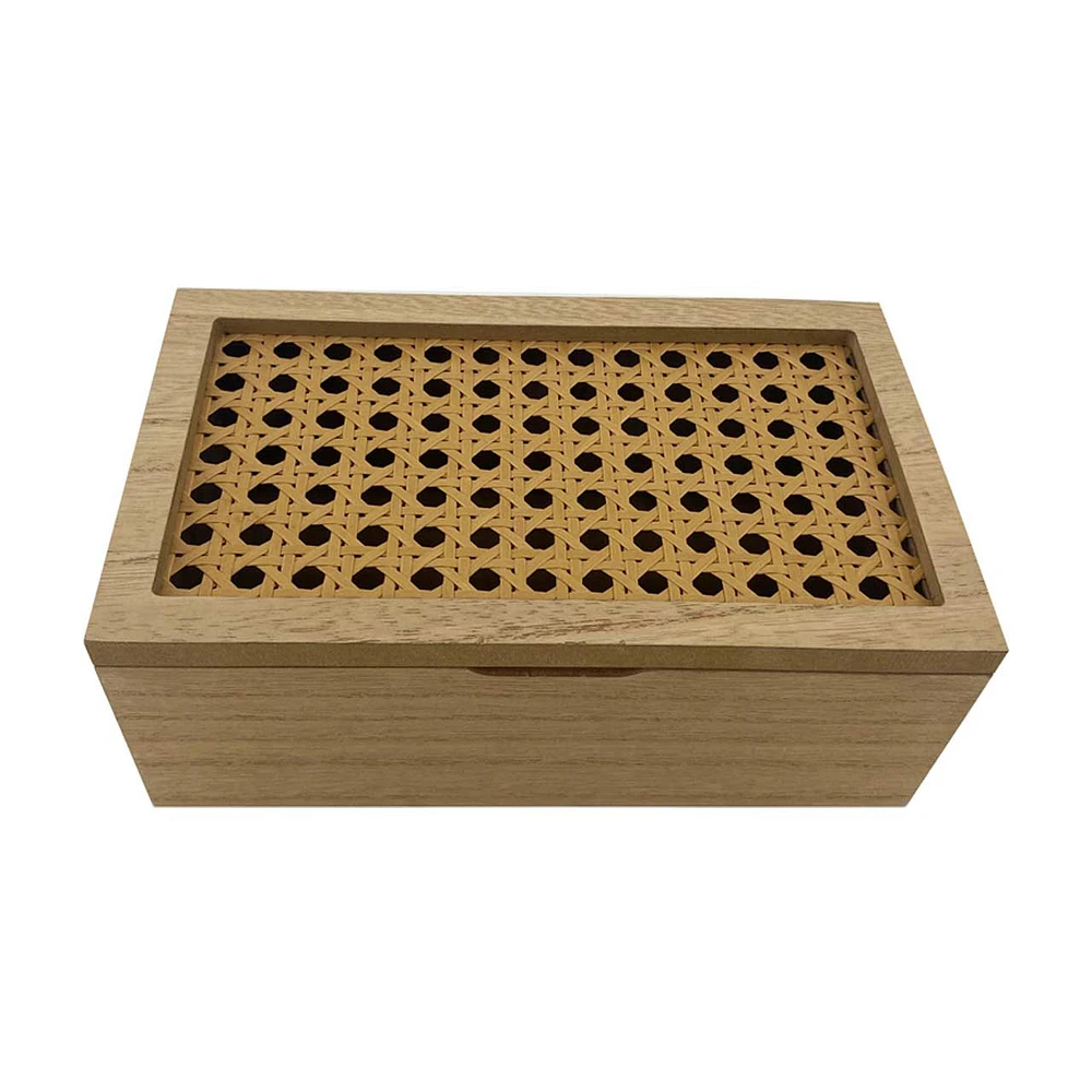 Popshelf Wood Cane Box, 4 in x 8 in | Hamilton Place