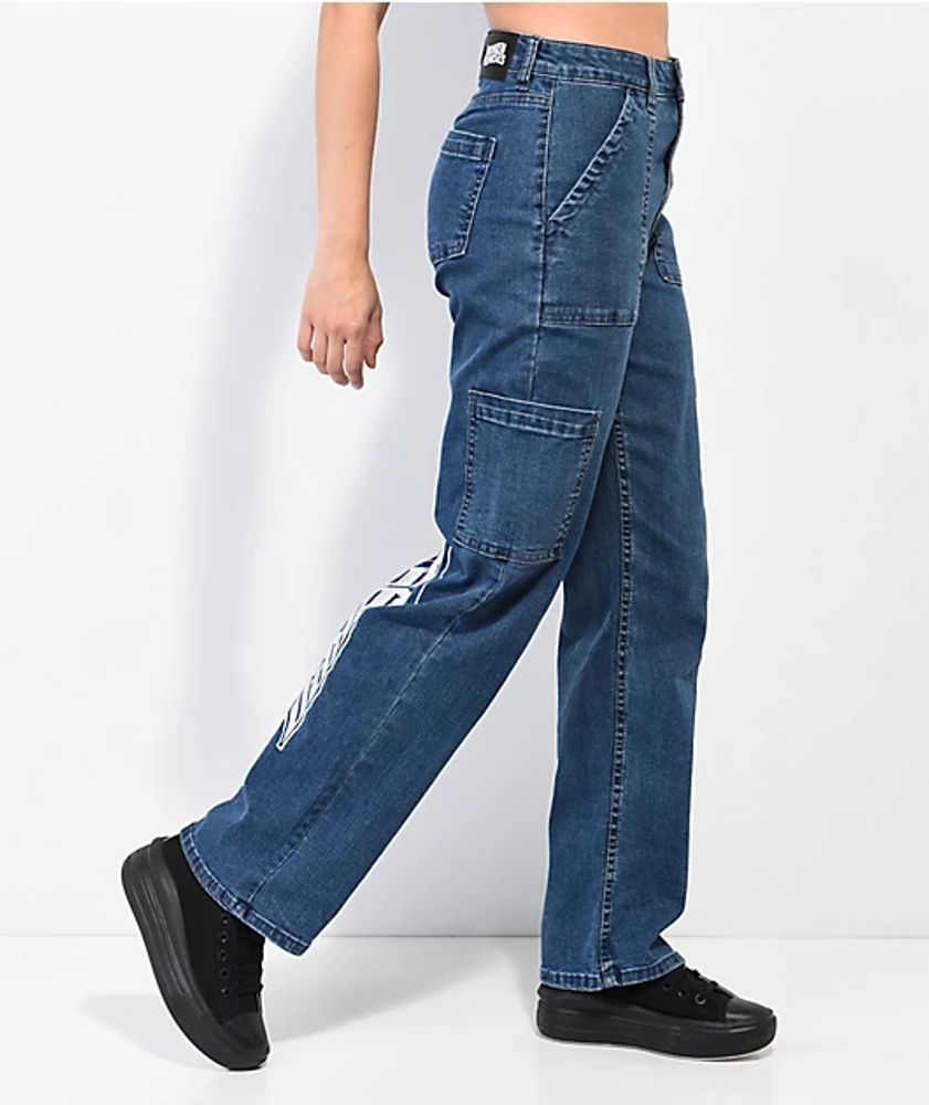 Broken Promises Y2K Medium Wash Denim Cargo Jeans | Mall of America®