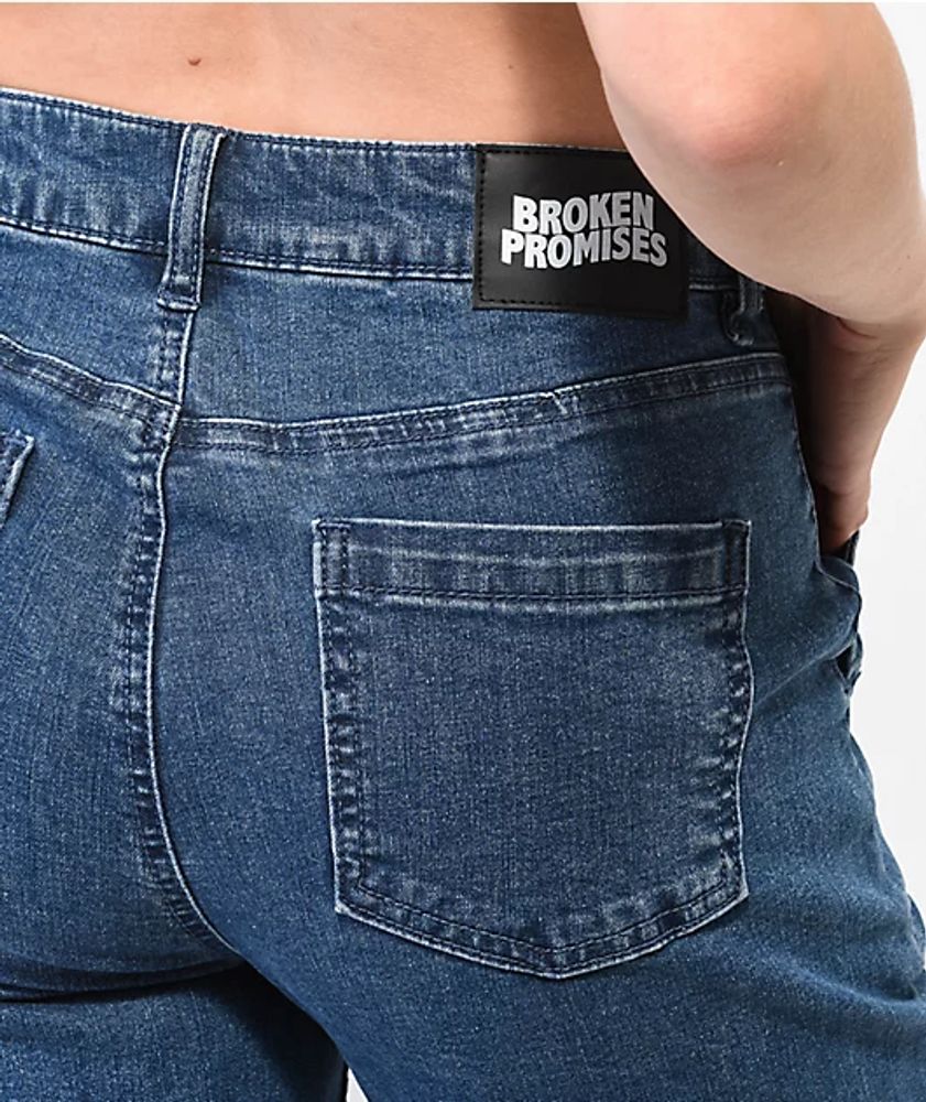 Broken Promises Y2K Medium Wash Denim Cargo Jeans | Mall of America®