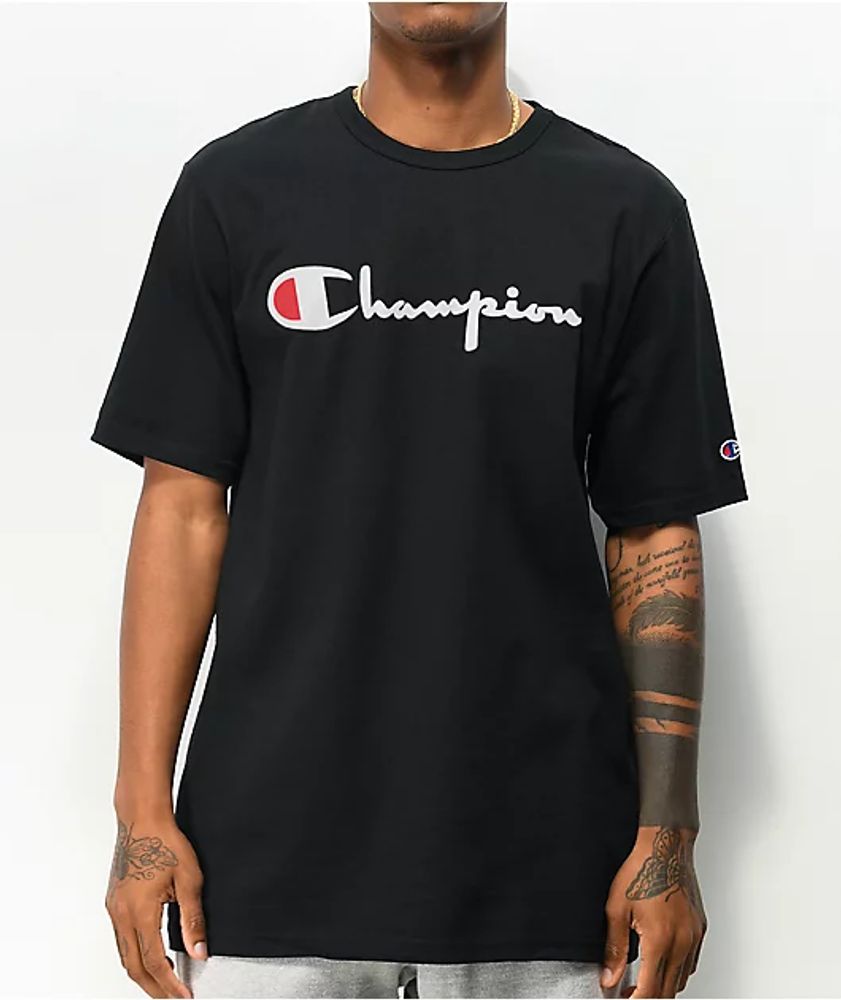 Champion Heritage Script Black & Red T-Shirt | Mall of America®