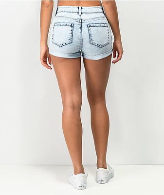 Empyre Adrian Roll Hem Light Wash Denim Shorts | Mall of America®