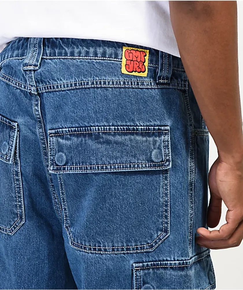 Empyre Loose Fit Blue Demin Cargo Sk8 Jeans | Mall of America®