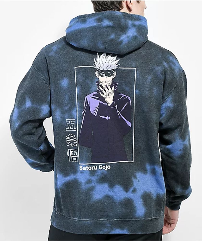 Episode x Jujutsu Kaisen Laughing Gojo Black & Blue Tie Dye Hoodie ...