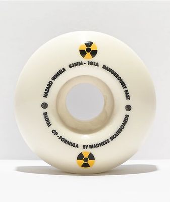 Madness Skateboards Hazard Swirl CP 53mm 101a White Skateboard Wheels ...