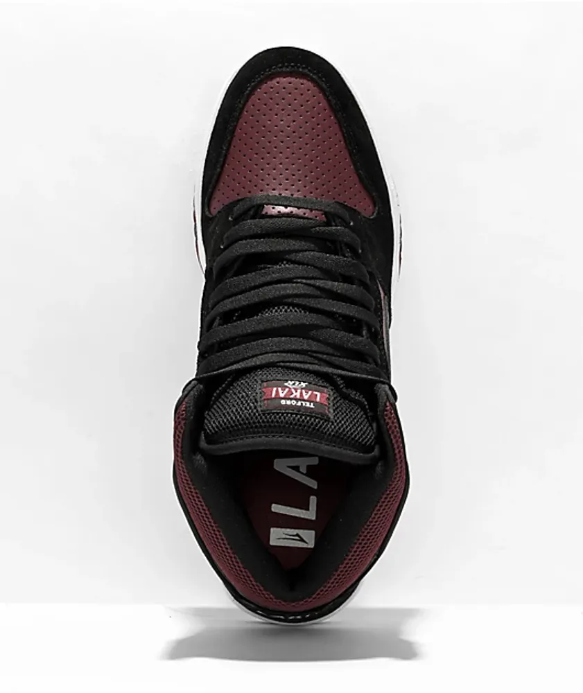 Lakai Telford Black & Burgundy Suede Skate Shoes | Mall of America®