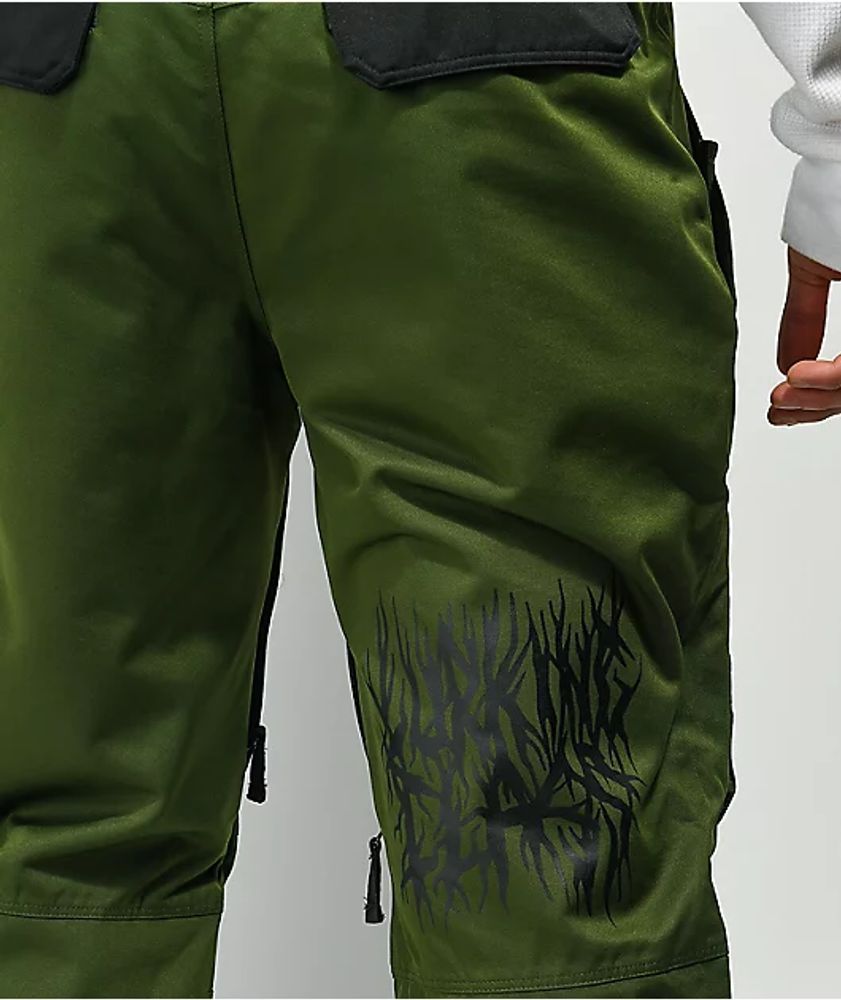 Lurking Class by Sketchy Tank Lurk Wear Green 10K Cargo Snowboard Pants ...