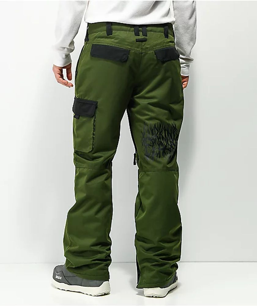 Lurking Class by Sketchy Tank Lurk Wear Green 10K Cargo Snowboard Pants ...