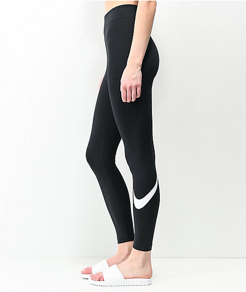 Nike Sports Wear Essentials Swoosh High Rise Black Leggings Mall Of