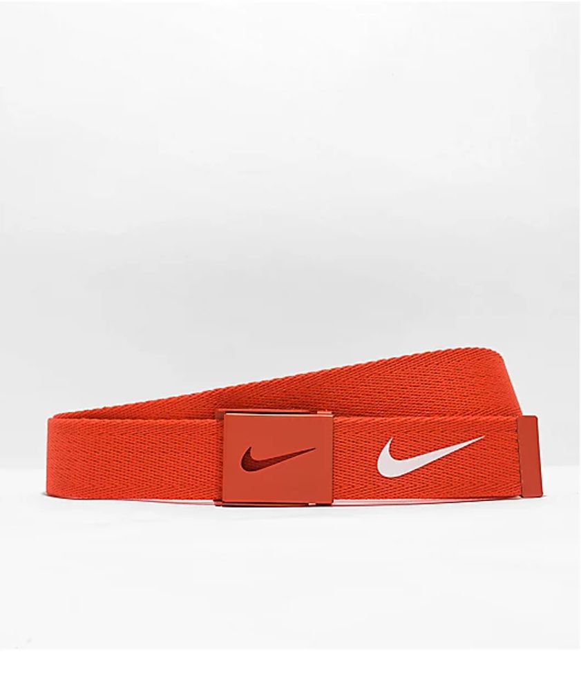 Nike Tech Essentials Orange Web Belt | Plaza Las Americas