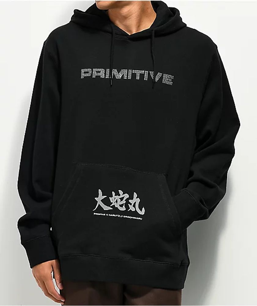 Primitive x Naruto Shippuden Orochimaru Black Wash Hoodie | Mall of ...