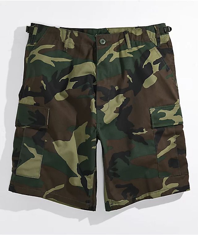 Black Camo Cargo Shorts