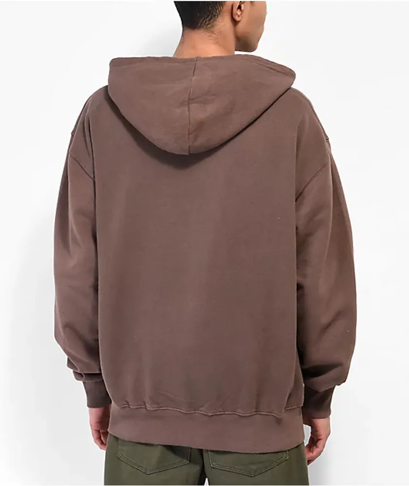 Shaka Wear Garment Dye Mocha Heavyweight Double Zip Hoodie | Mall of ...